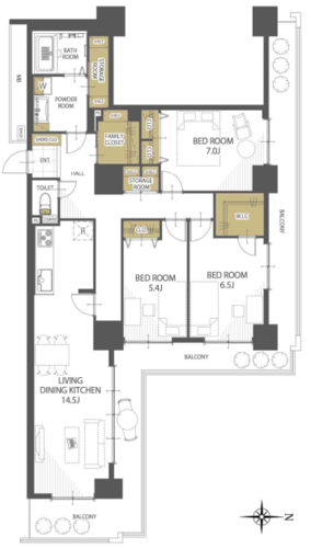 ウイング・ビュー 5階 3LDK + W＋FC | 仲介手数料「最大0円」のFLIE（フリエ）