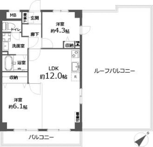 グレイスコート蕨 7階 2LDK + ルーフバルコニー | 仲介手数料「最大0円」のFLIE（フリエ）