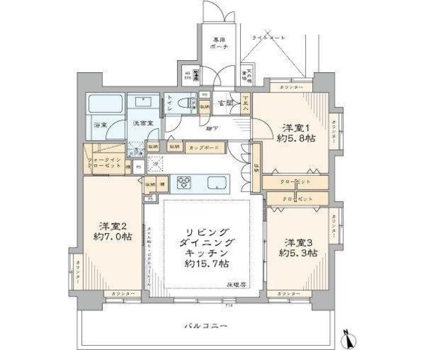 ライオンズマンション浅草雷門 4階 3LDK + WIC | 中古マンションの購入ならFLIE（フリエ）