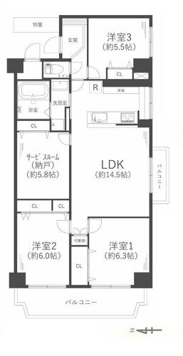 ローレルハイツ茨木総持寺第1号棟 9階 3SLDK | 仲介手数料「最大0円」のFLIE（フリエ）