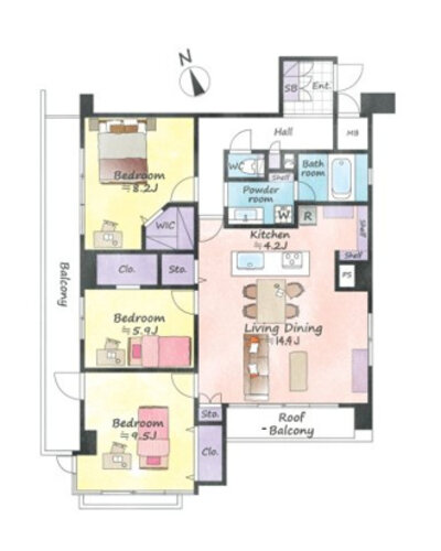 藤和シティコープ三鷹 7階 3LDK + WIC | 仲介手数料「最大0円」のFLIE（フリエ）