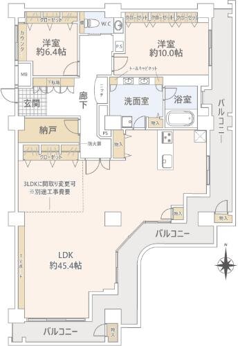 カデンツァ・ザ・タワー 25階 2SLDK | 仲介手数料「最大0円」のFLIE（フリエ）