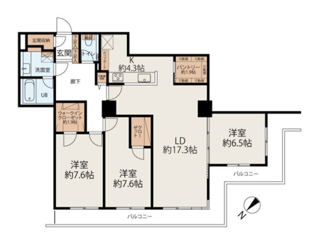 晴海アイランドトリトンスクエア ビュータワー 50階 3LDK + WIC＋SIC | 仲介手数料「最大0円」のFLIE（フリエ）