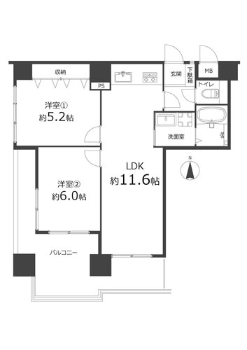 ライオンズマンション正木 2階 2LDK | 仲介手数料「最大0円」のFLIE（フリエ）