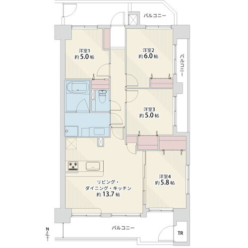 ダイアパレス萩野町Ⅲ 6階 4LDK + TR | 仲介手数料「最大0円」のFLIE（フリエ）