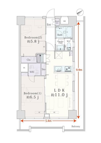 ニックハイム鶴見第一 5階 2LDK + W | 仲介手数料「最大0円」のFLIE（フリエ）