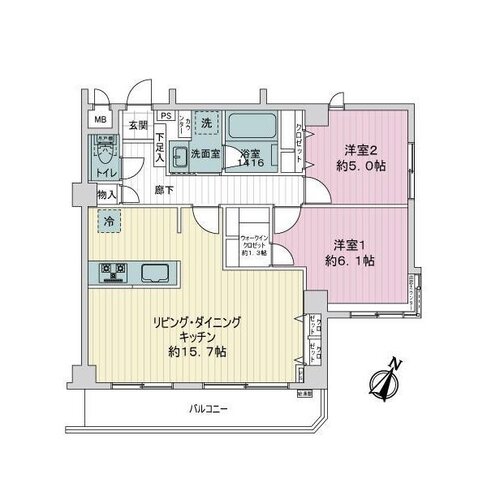 グレースハウス戸倉 3階 2LDK + W | 仲介手数料「最大0円」のFLIE（フリエ）