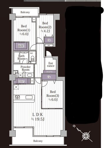 エステシティ湘南六浦参番館 4階 3LDK + WIC＋パントリー | 仲介手数料「最大0円」のFLIE（フリエ）