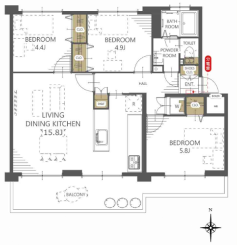 西けやき台団地5号棟 1階 3LDK | 仲介手数料「最大0円」のFLIE（フリエ）