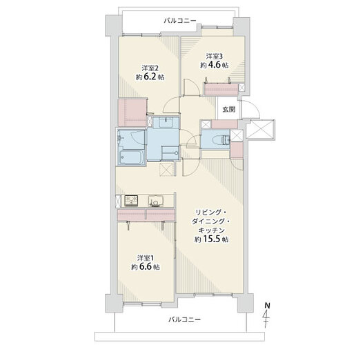 パークシテイ水野A棟 3階 3LDK + W | 仲介手数料「最大0円」のFLIE（フリエ）