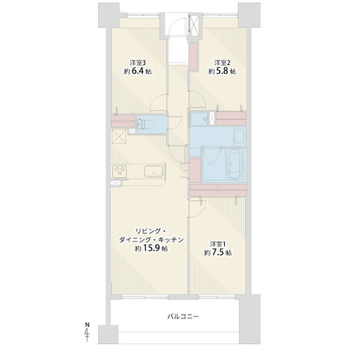 ネオステージ南仙台 3階 3LDK | 仲介手数料「最大0円」のFLIE（フリエ）