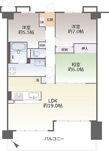 西宮名塩ウインディヒルズⅠ番館 5階 3LDK | 仲介手数料「最大0円」のFLIE（フリエ）