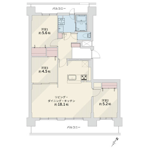コロナード菊水 6階 3LDK | 仲介手数料「最大0円」のFLIE（フリエ）