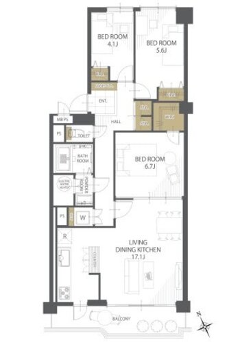 あやめ池グランドハイツ1号(A棟) 4階 3LDK | 仲介手数料「最大0円」のFLIE（フリエ）