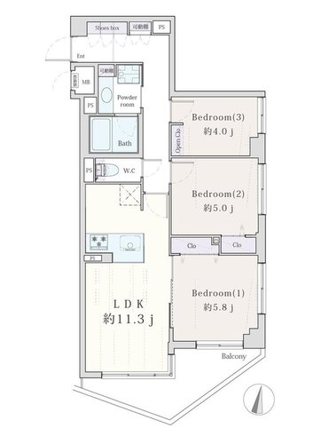 クレストフォルム奥沢 3階 3LDK | 仲介手数料「最大0円」のFLIE（フリエ）